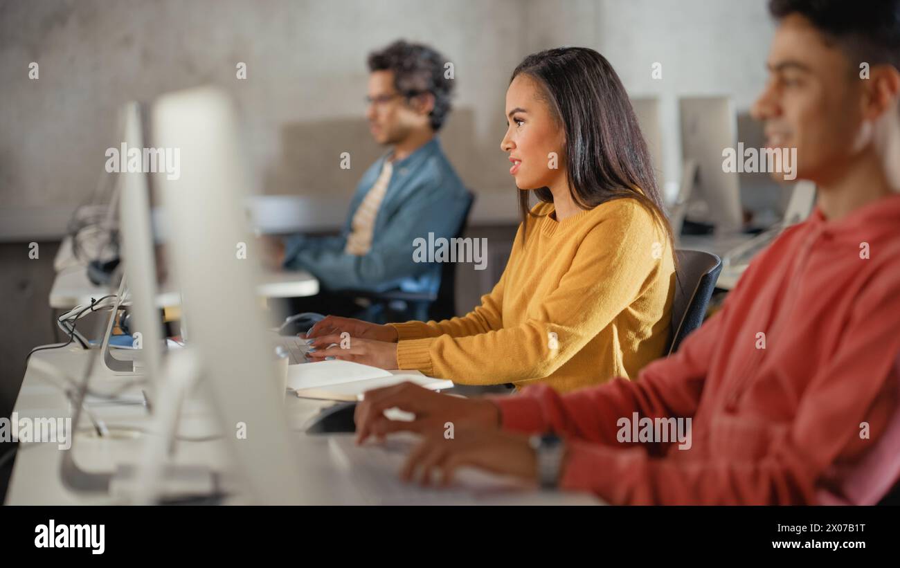African American Female Student, Studying in Modern University with ...