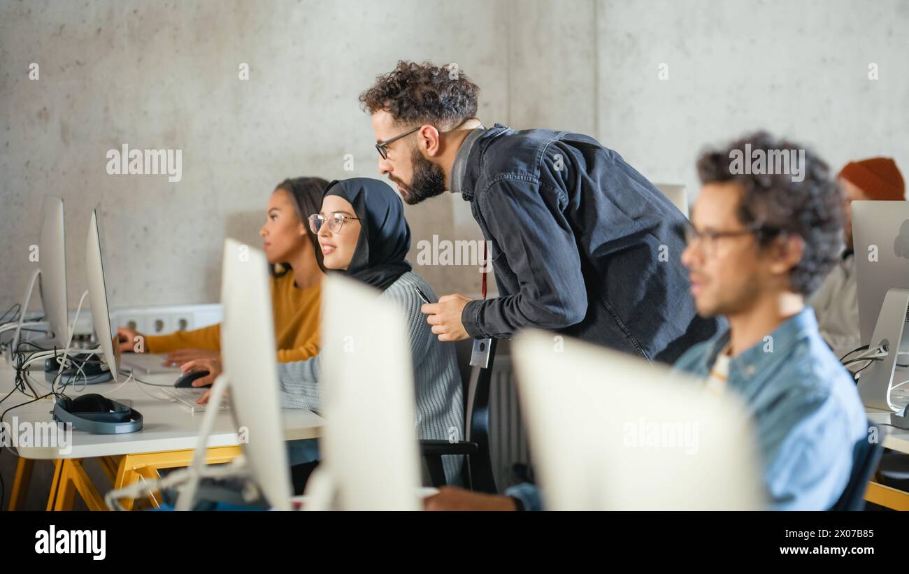 Lecturer Helps Scholar with Project, Advising on Their Work. Teacher ...