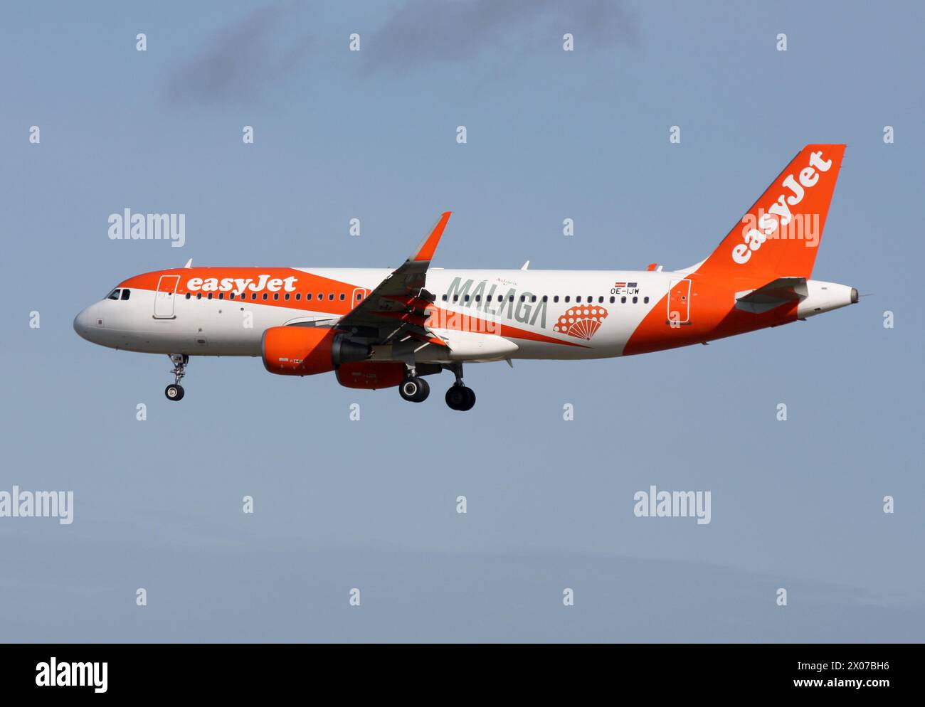 An Airbus A320 of easyjet Europe with a special scheme advertising ...