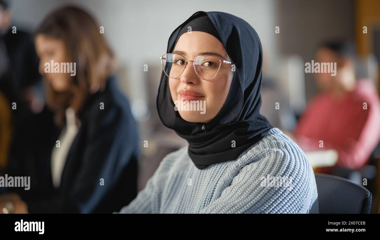 Beautiful Portrait of a Multiethnic Muslim Female Wearing Hijab and ...