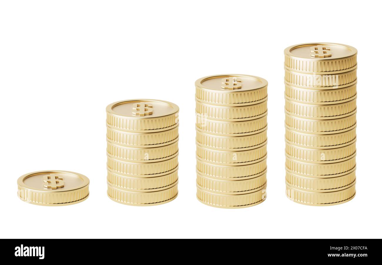 Stack dollar coins illustration hi-res stock photography and images - Alamy