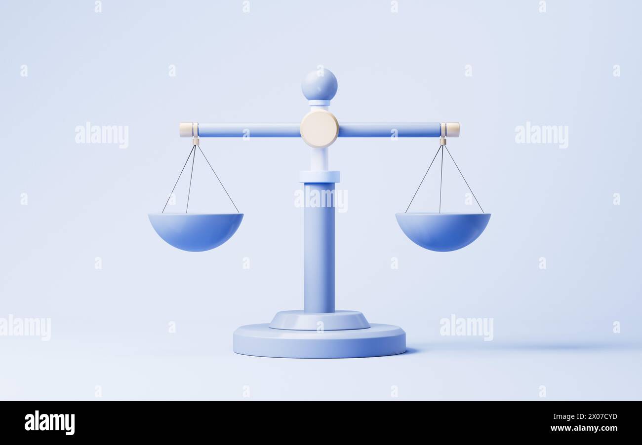 Judgment balance scale with equity concept, 3d rendering. 3D ...