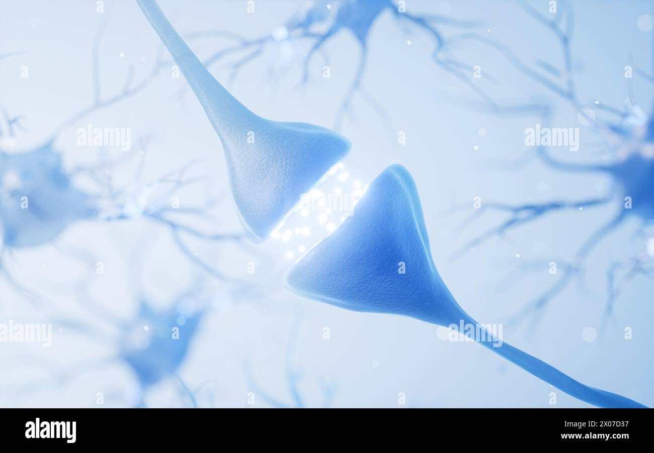 Biology nerve cell with biomedicine concept, 3d rendering. 3D ...
