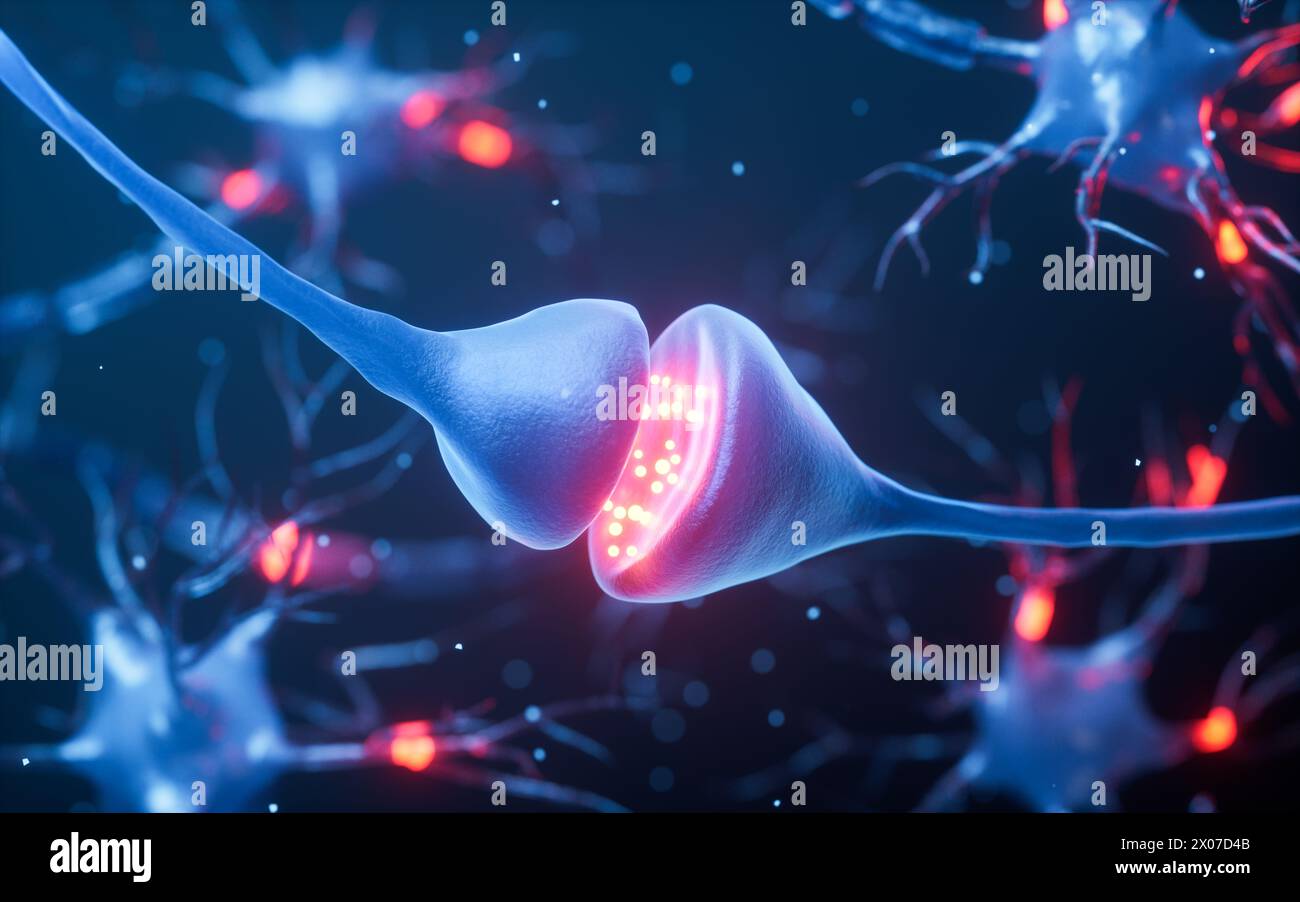 Biology nerve cell with biomedicine concept, 3d rendering. 3D ...