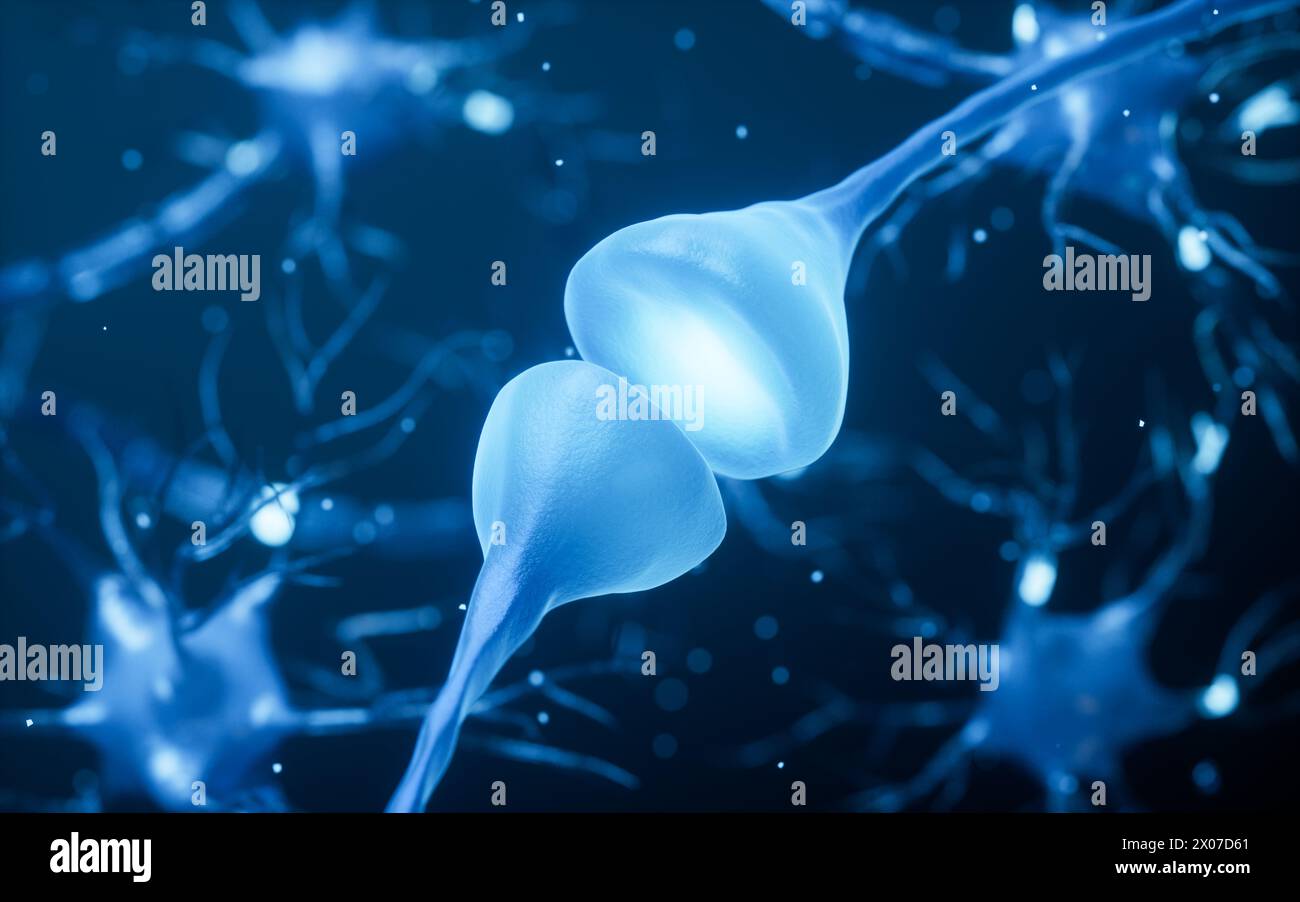 Biology nerve cell with biomedicine concept, 3d rendering. 3D ...