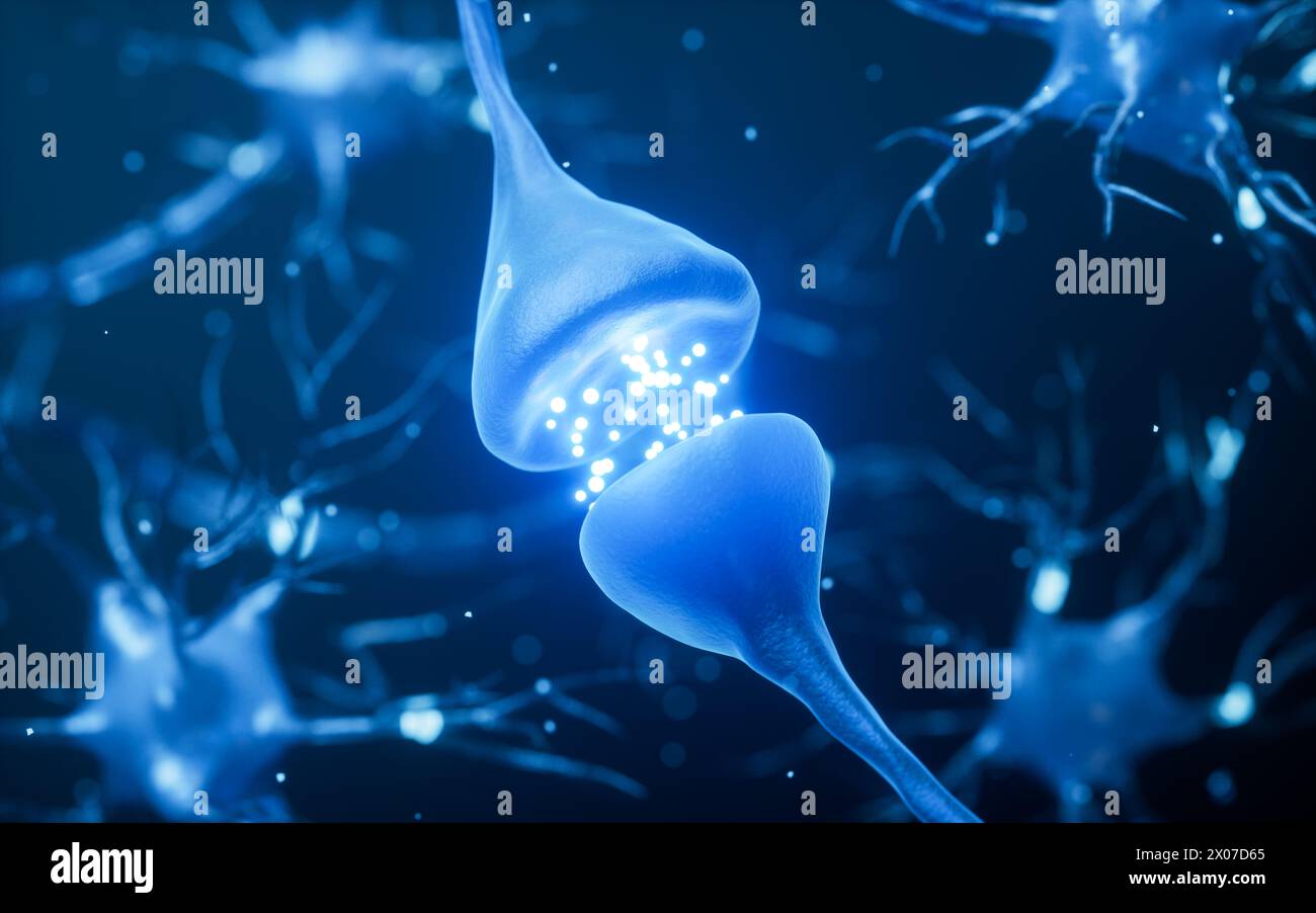 Biology nerve cell with biomedicine concept, 3d rendering. 3D ...