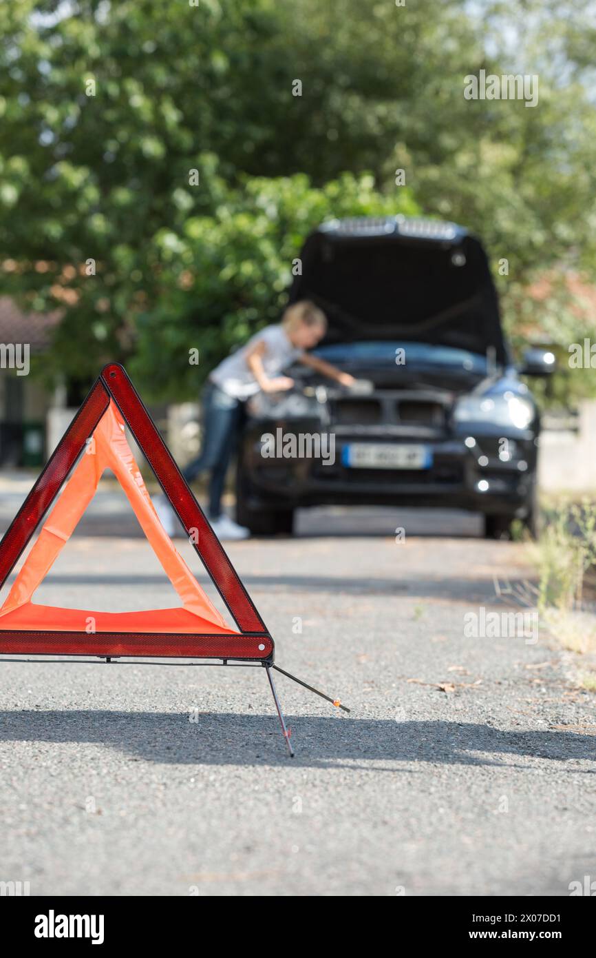 Woman driving auto car checking hi-res stock photography and images - Alamy