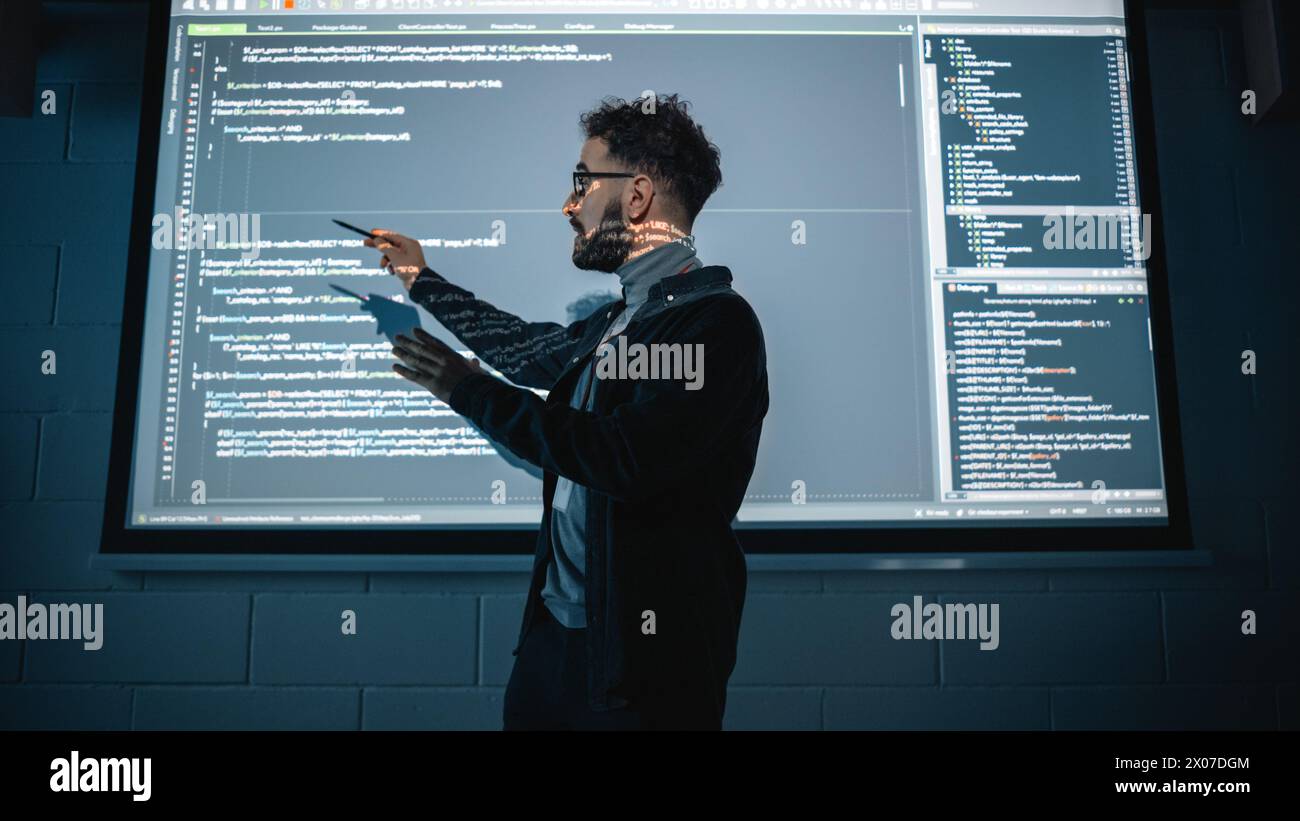 Teacher Giving Computer Science Lecture to Diverse Multiethnic Group of ...