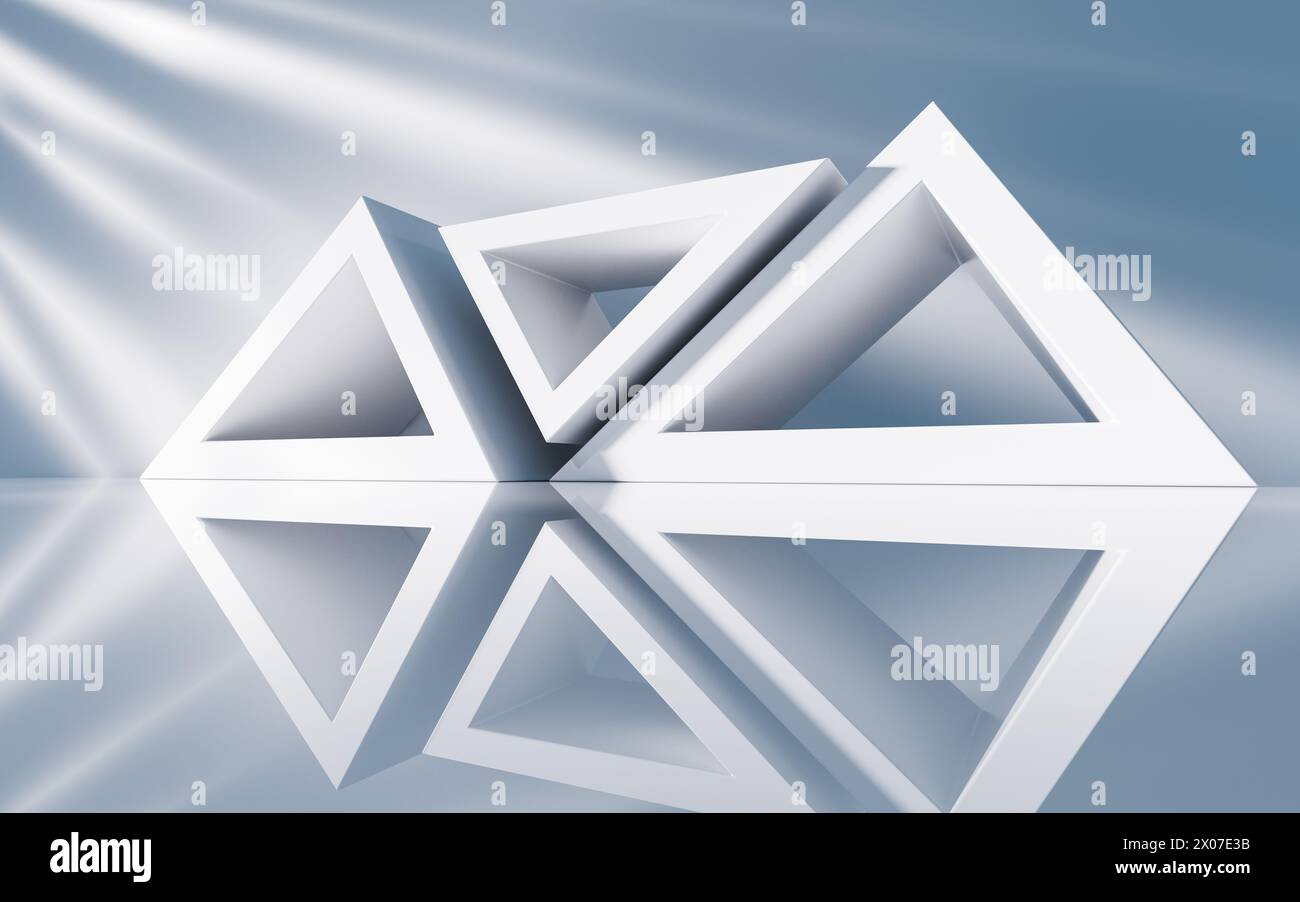 Empty building structure with geometric structure, 3d rendering. 3D ...
