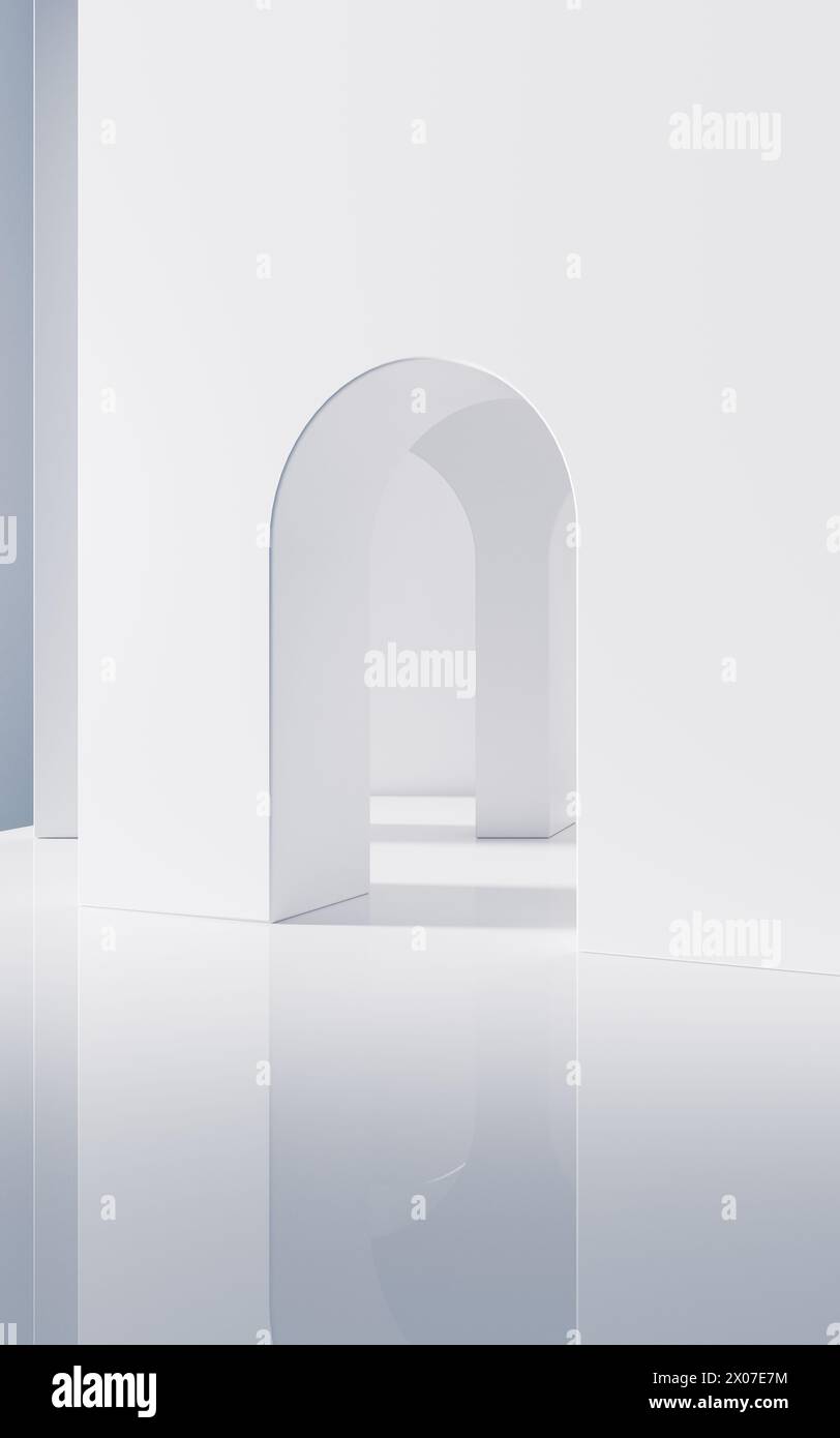 Empty building structure with geometric structure, 3d rendering. 3D ...