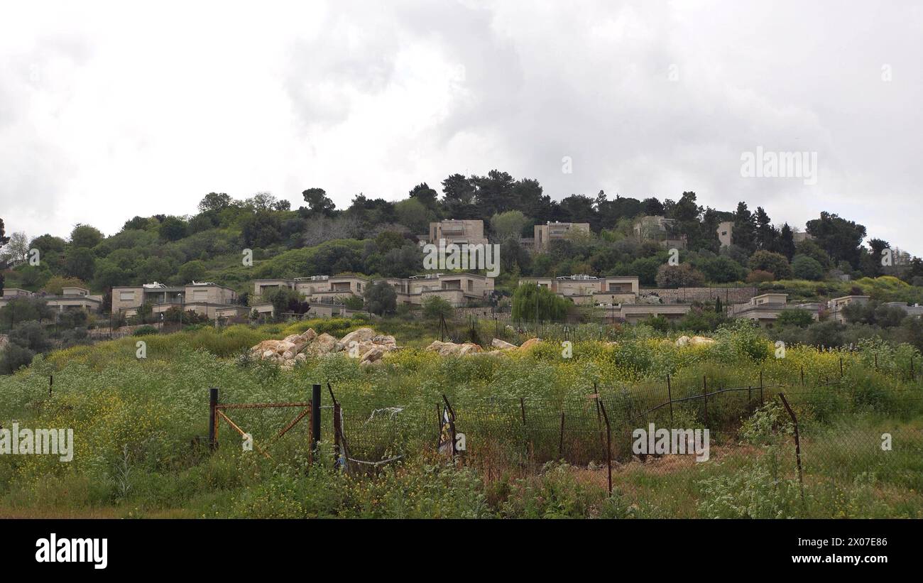 Houses stand in Kibbutz Sasa which is located south of the Lebanese ...