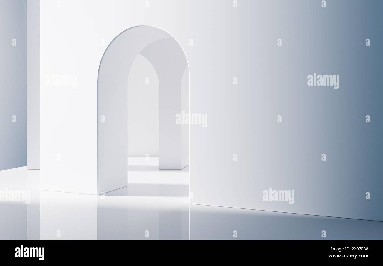 Empty building structure with geometric structure, 3d rendering. 3D ...