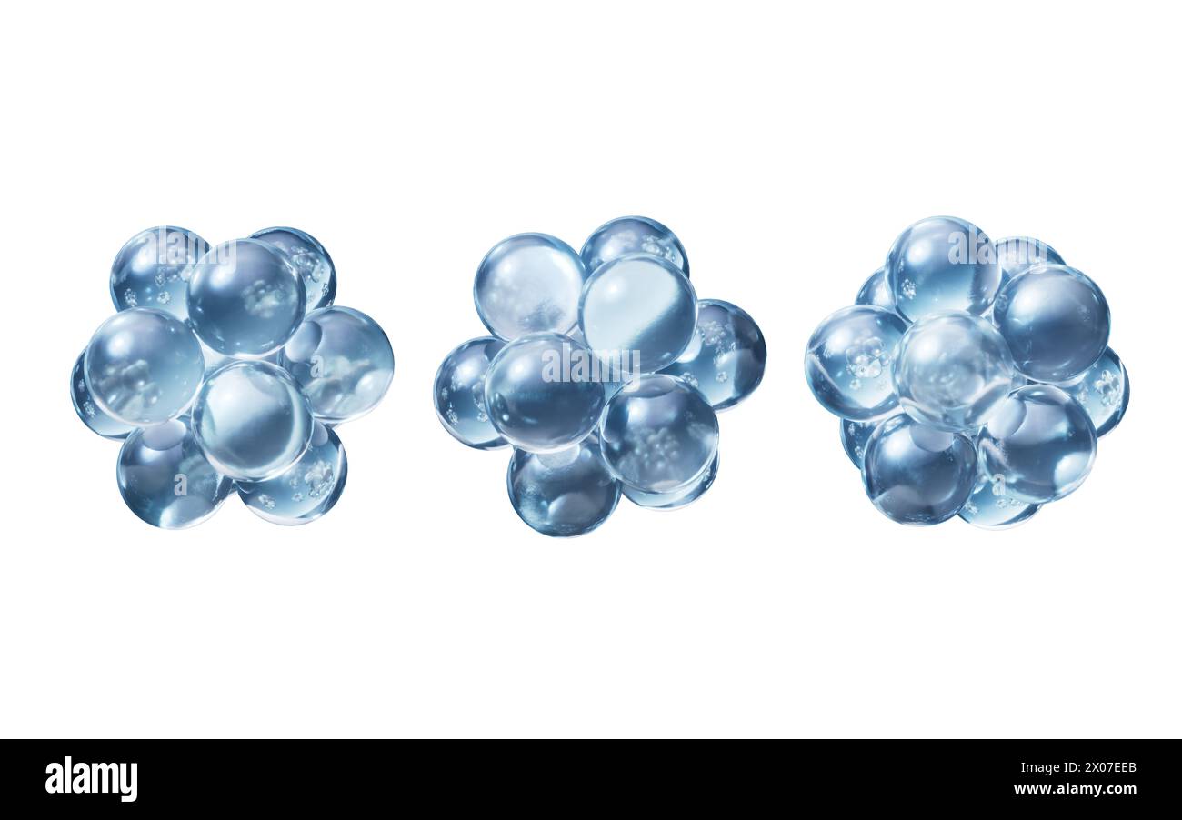 Isolated transparent physics atom, 3d rendering. 3D illustration Stock ...