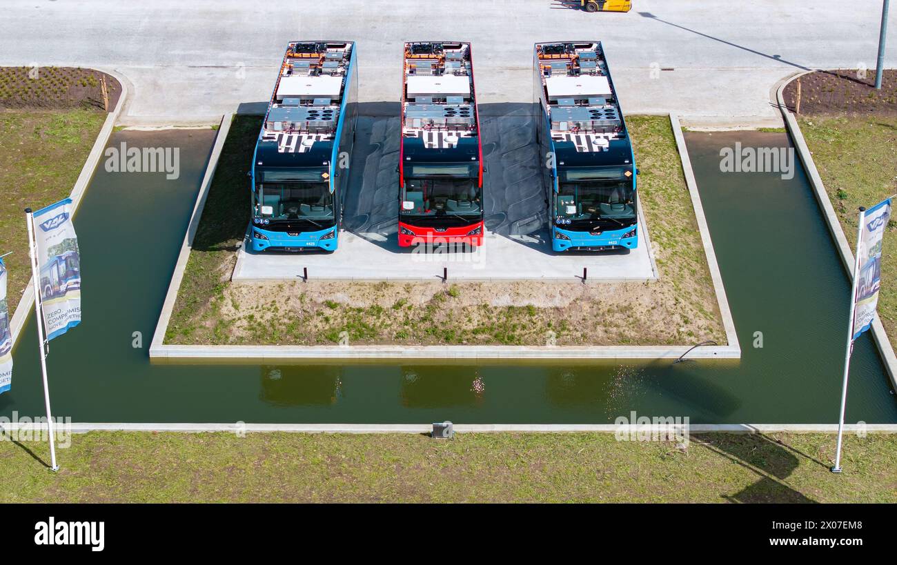 Roeselare, Belgium. 10th Apr, 2024. This aerial drone image shows the ...