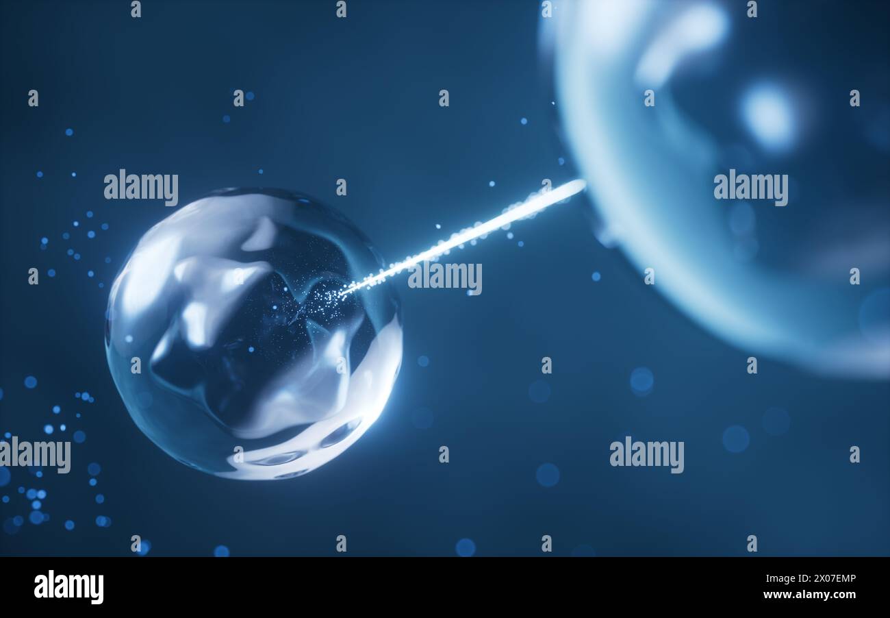 Physics quantum and quantum entanglement, 3d rendering. 3D illustration ...