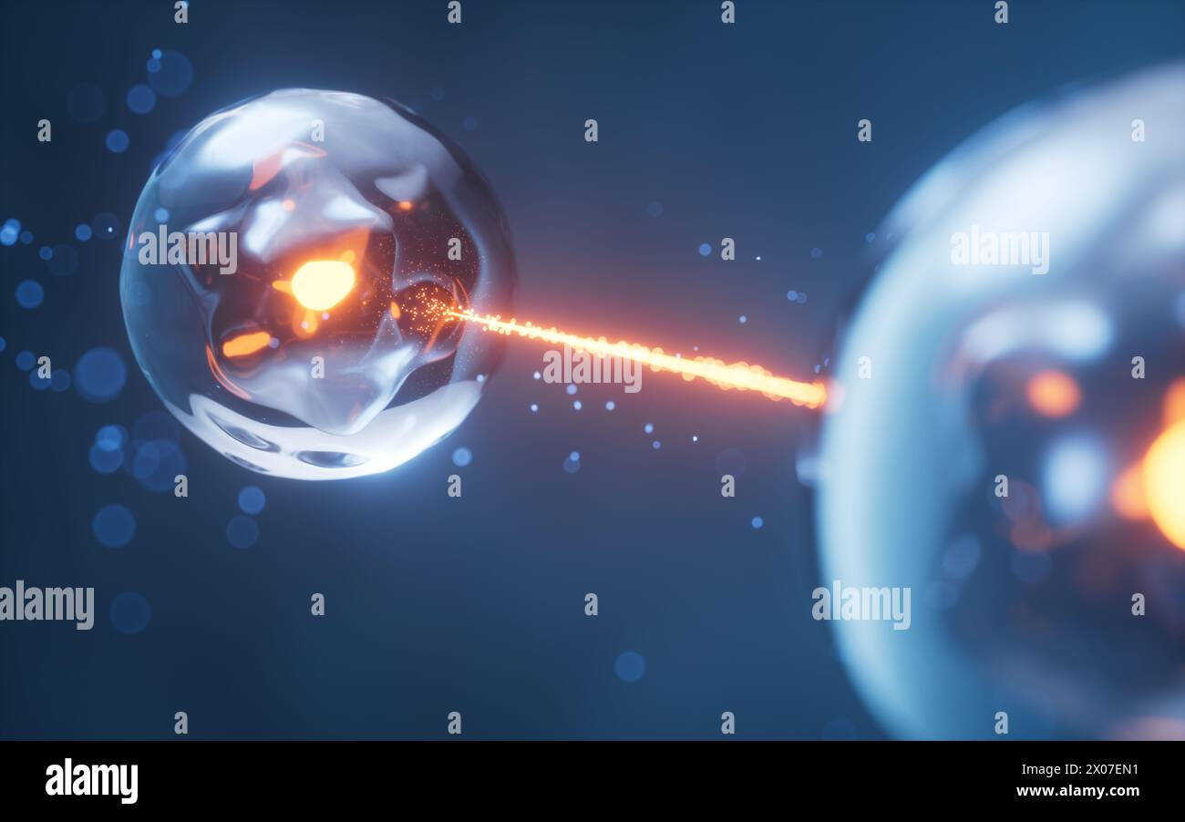 Physics quantum and quantum entanglement, 3d rendering. 3D illustration ...