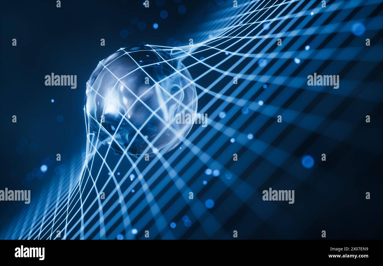 Physics quantum and scientific background, 3d rendering. 3D ...