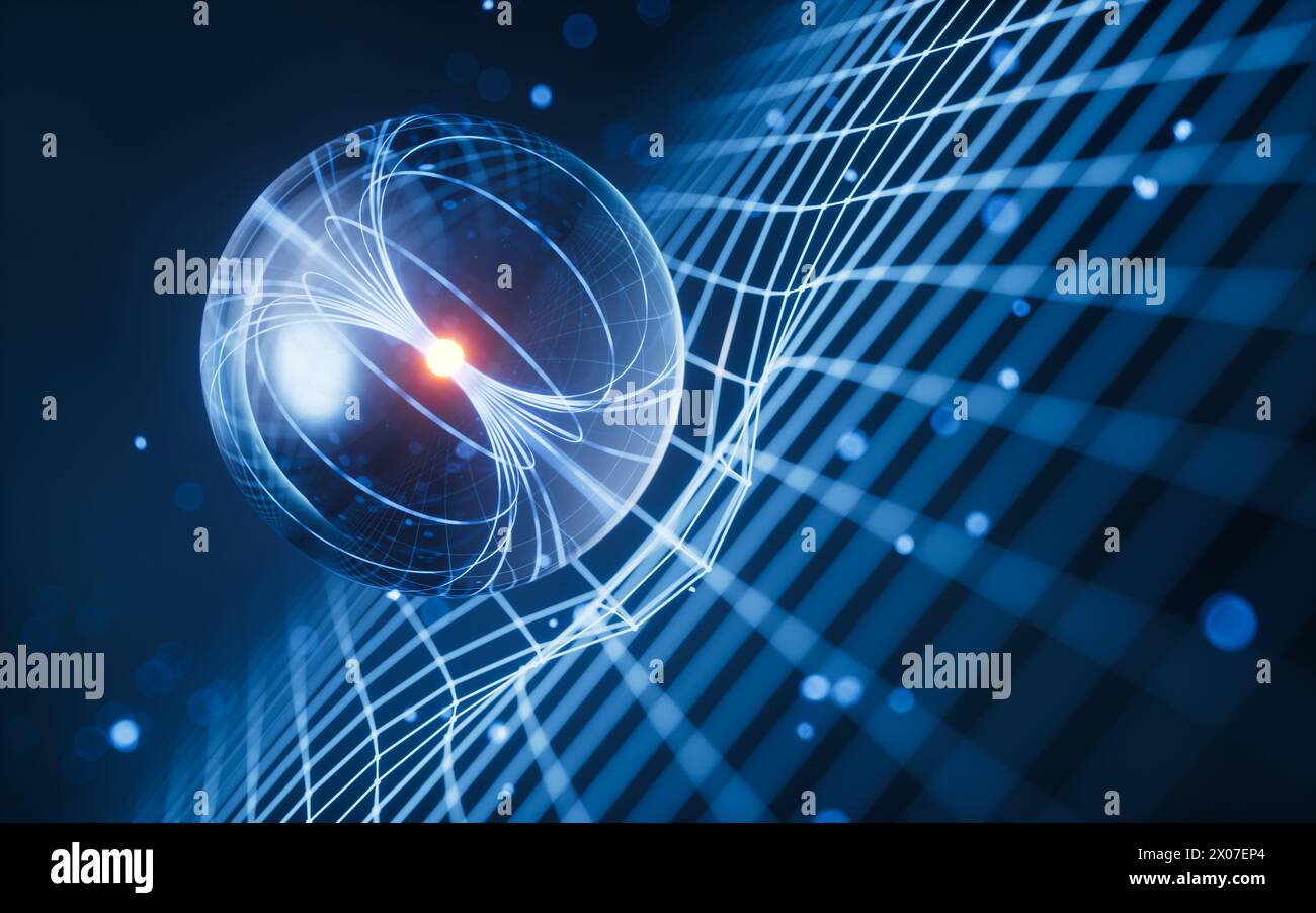 Physics quantum and scientific background, 3d rendering. 3D ...