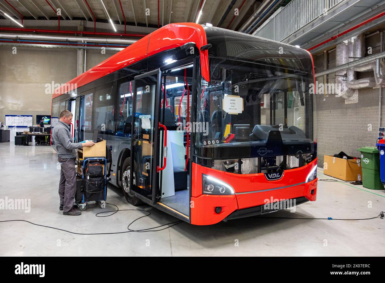 Roeselare, Belgium. 10th Apr, 2024. this picture shows the new production site of VDL bus ...