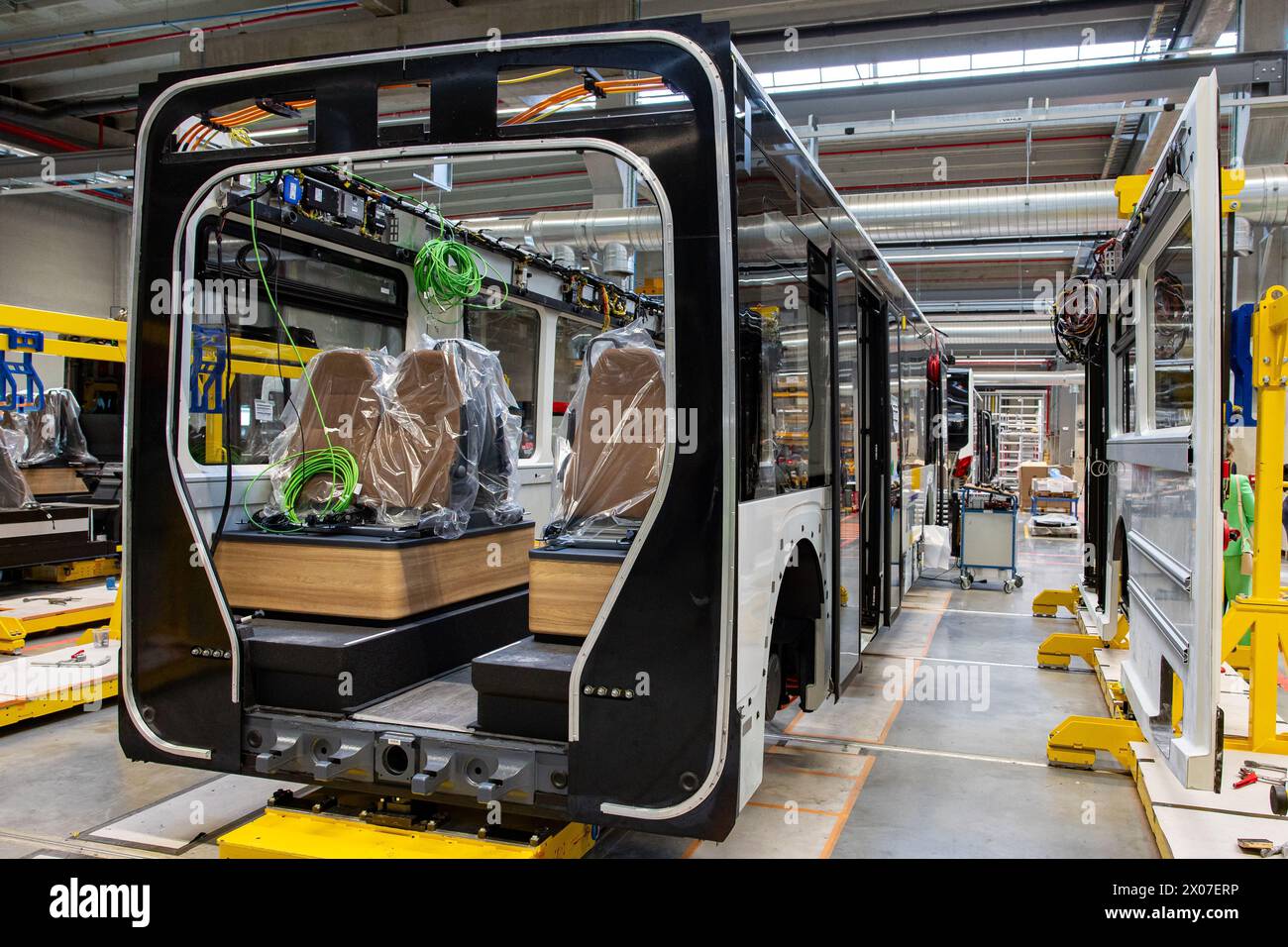 Roeselare, Belgium. 10th Apr, 2024. this picture shows the new production site of VDL bus ...