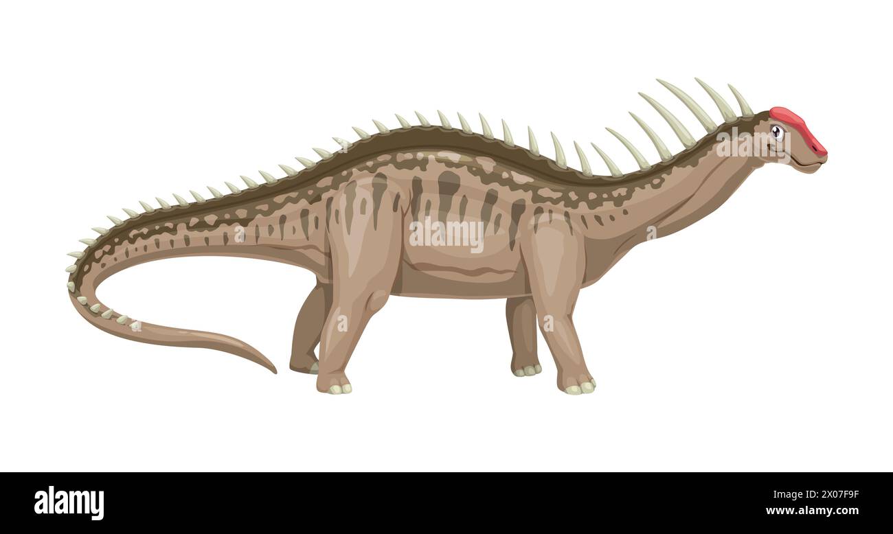 Cartoon dicraeosaurus dinosaur character. Isolated vector herbivorous ...