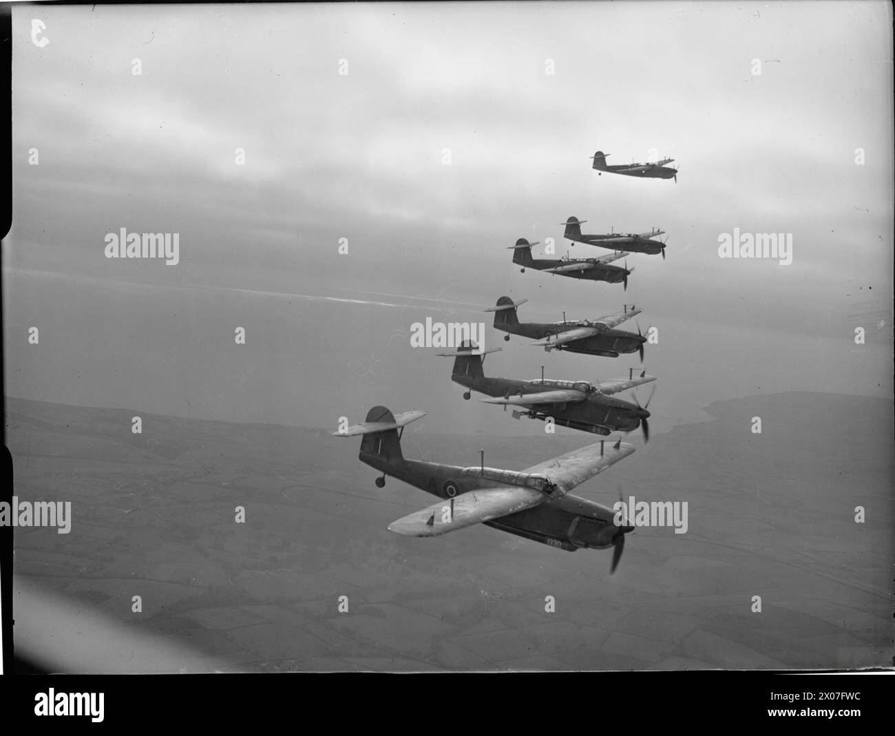 Six Fairey Barracuda torpedo bombers from Lee-on-Solent Fleet Air Arm ...