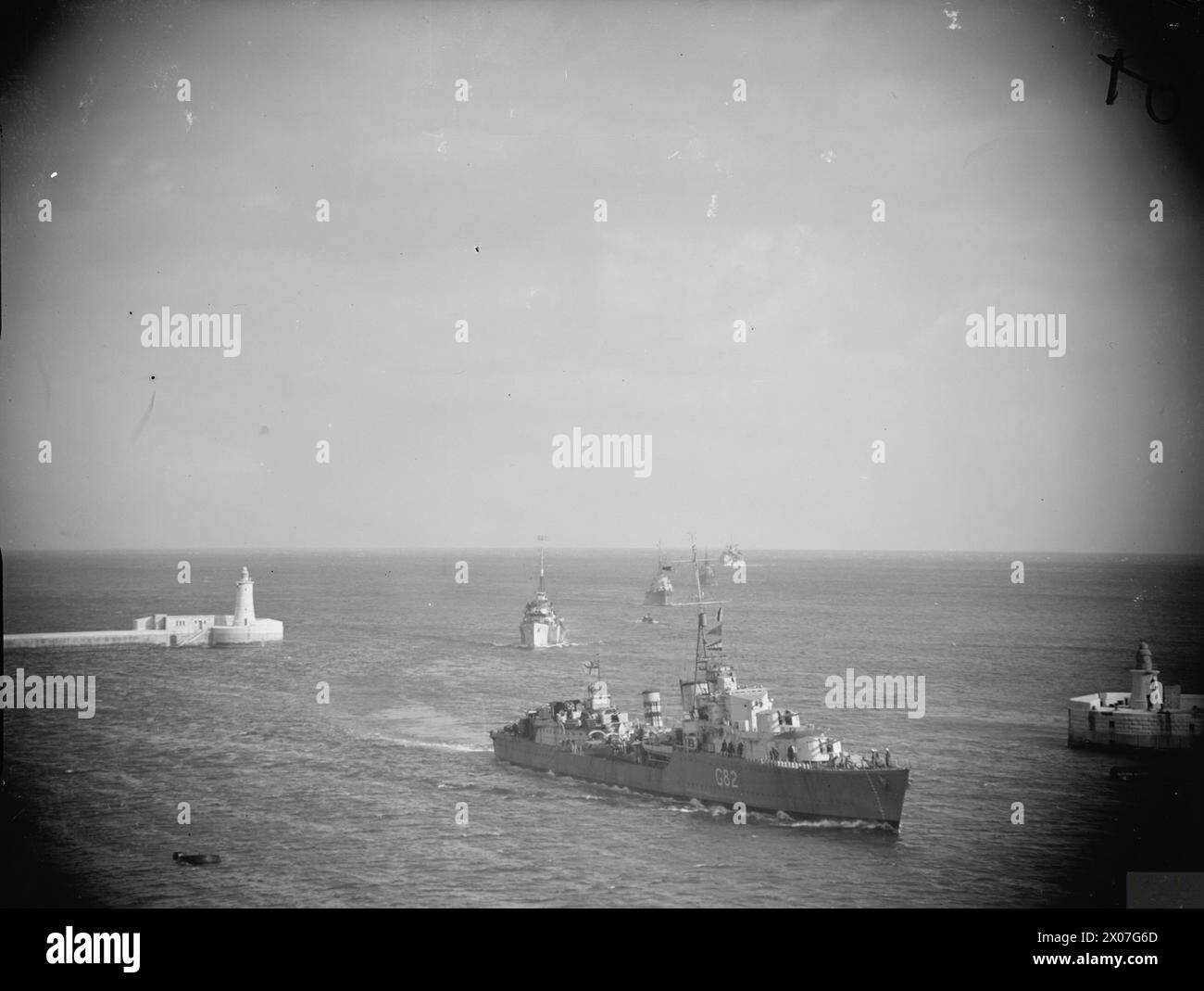 CONVOYED BRITISH MERCHANT SHIPS ARRIVE AT MALTA. 8 JANUARY 1942, GRAND ...