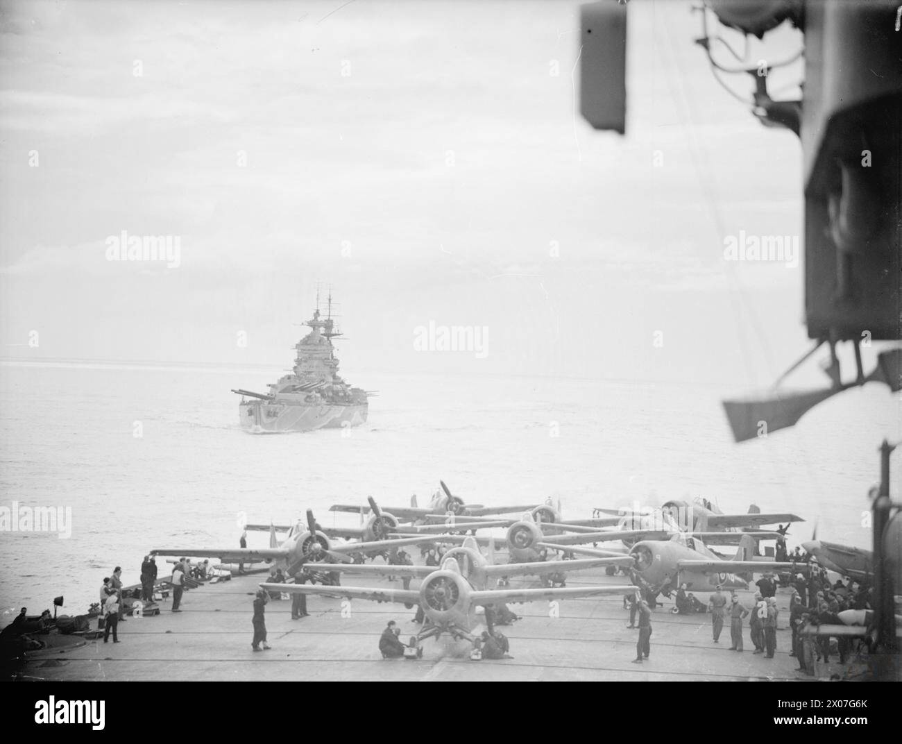 Grumman Martlet aircraft on the flight deck of HMS Formidable were ...
