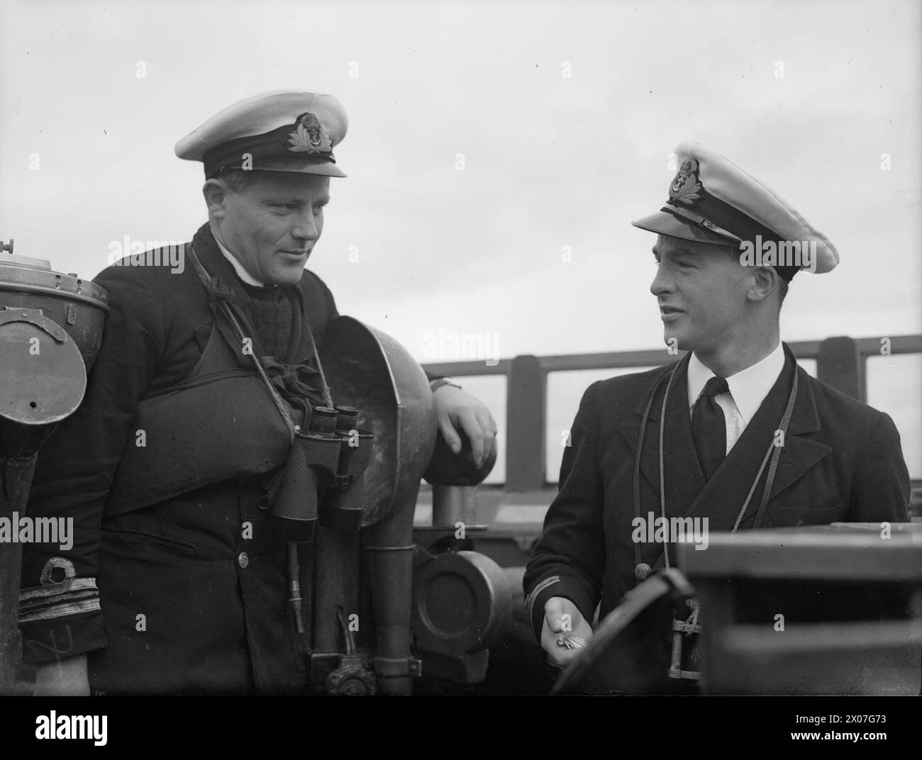 Officers and men of HMS Anthony, an Active-class destroyer, in ...