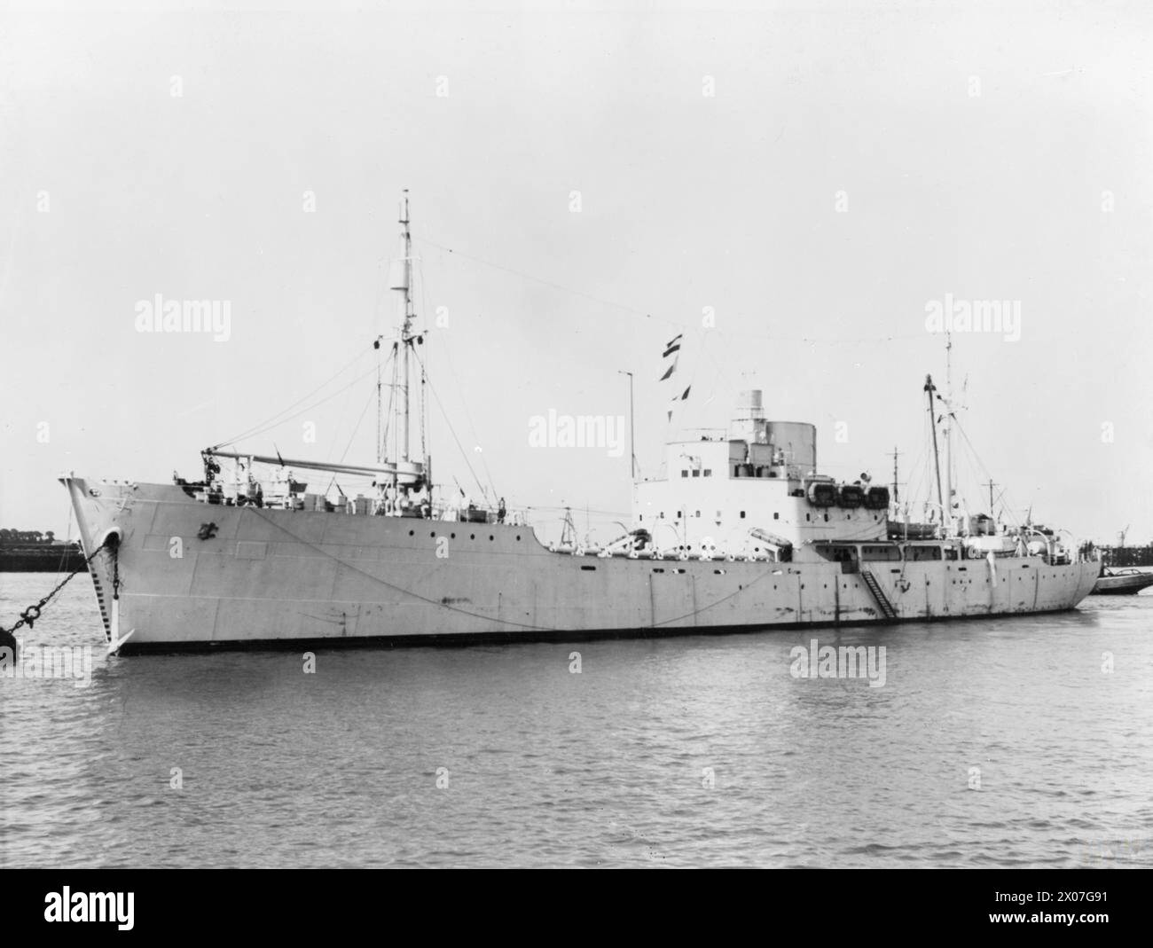 HMS Helvig, a British seaward defence vessel, operated under Royal Navy ...