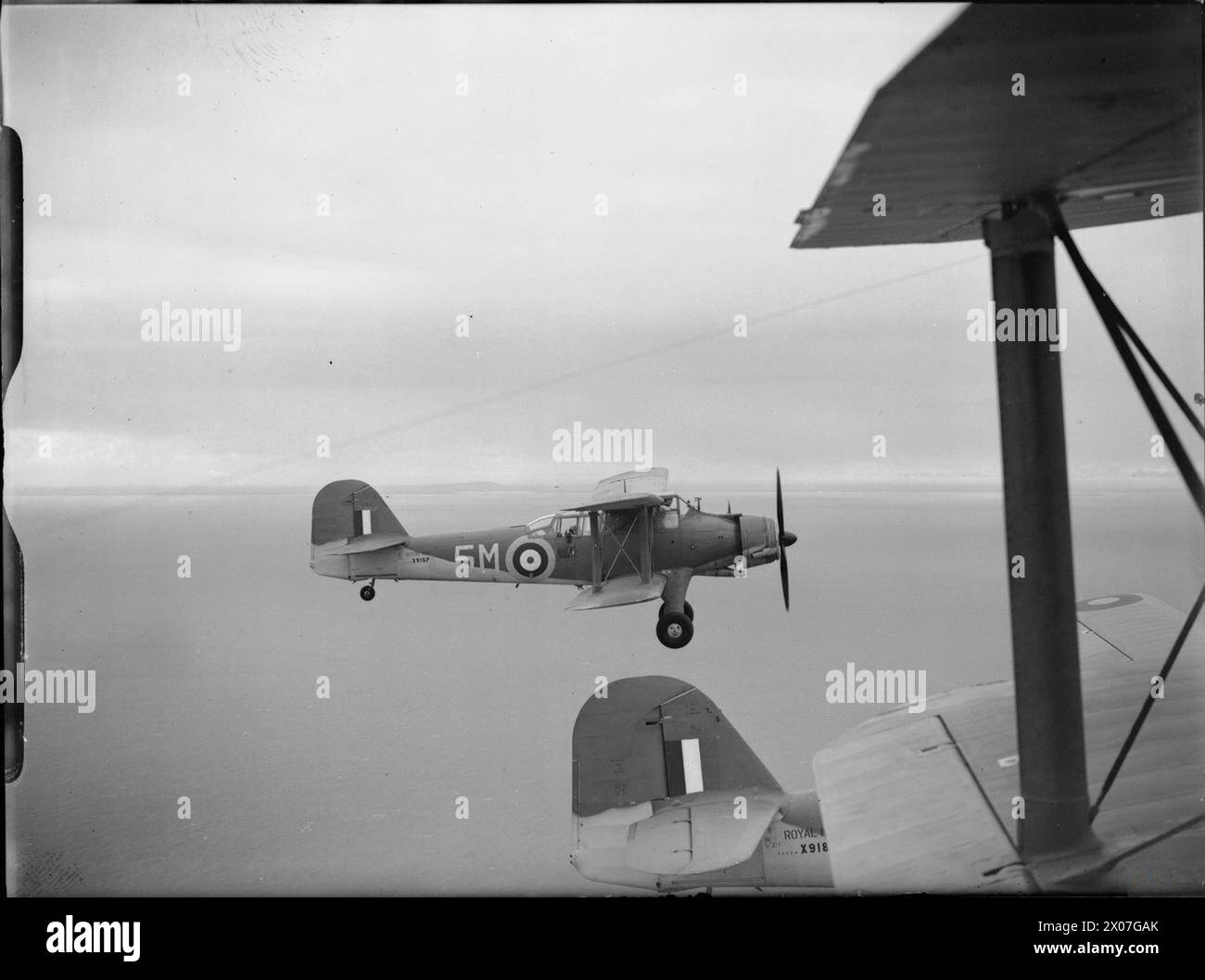 Three Fairey Albacore aircraft of 820 Squadron, Fleet Air Arm, from HMS ...