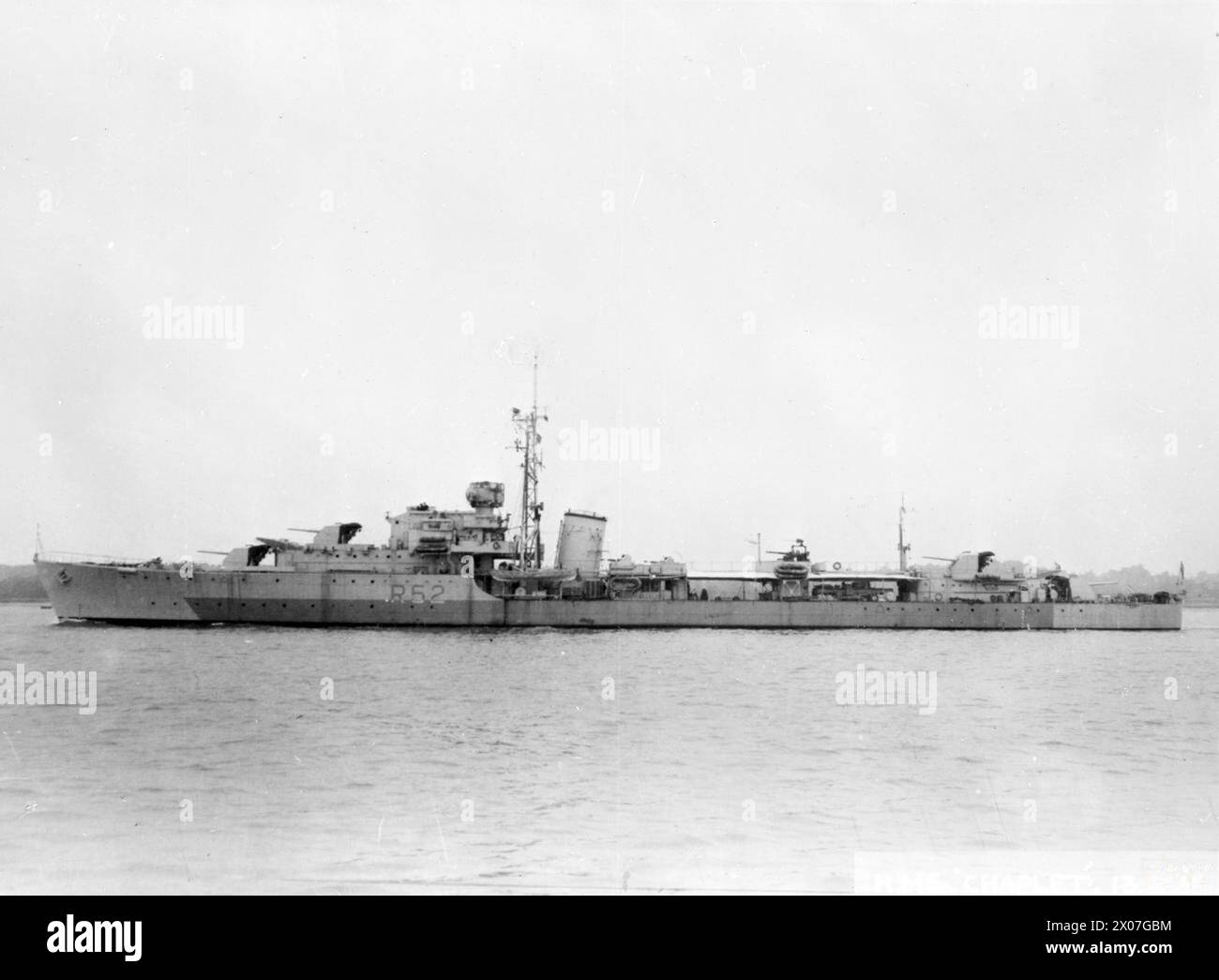 HMS CHAPLET, BRITISH CHEQUERS CLASS DESTROYER. AUGUST 1945, AT SEA ...