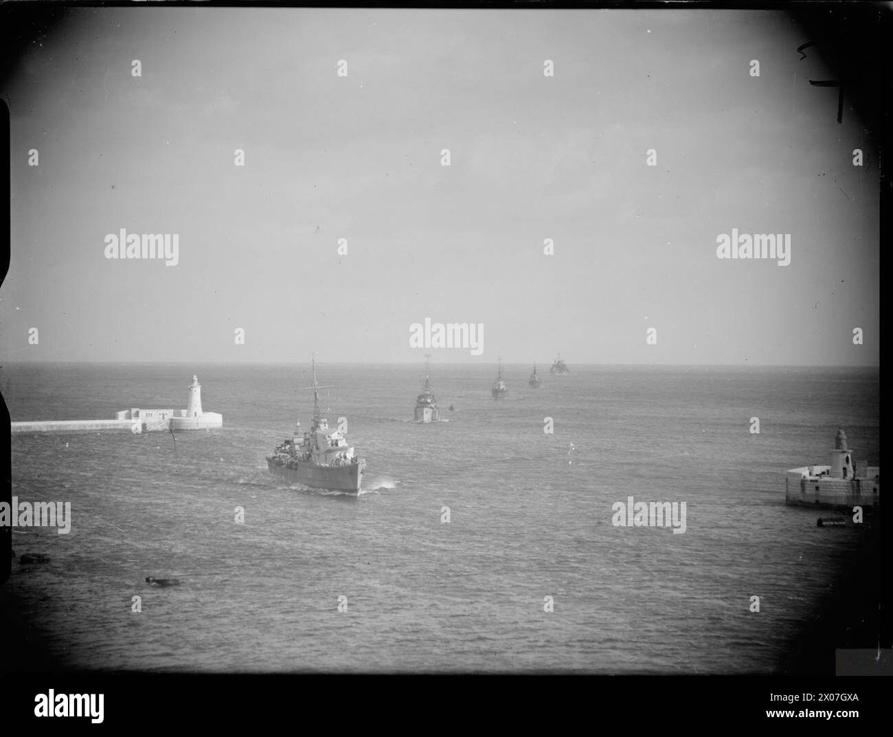 THE ROYAL NAVY DURING THE SECOND WORLD WAR - HMS SIKH leading a convoy ...