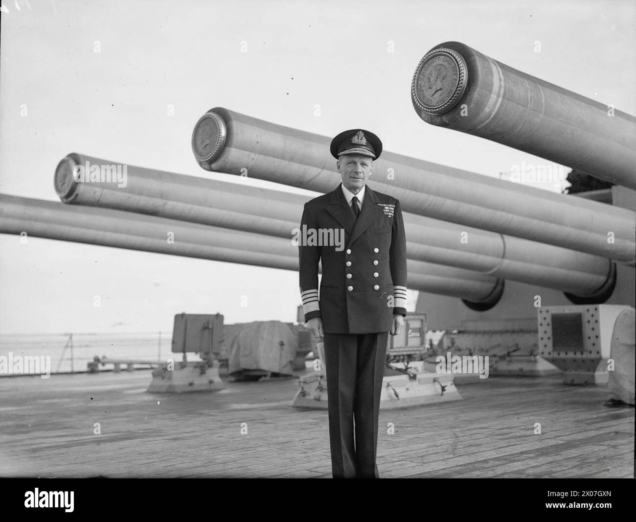 Admiral Sir Henry R Moore, C-in-C Home Fleet, aboard HMS King George V ...