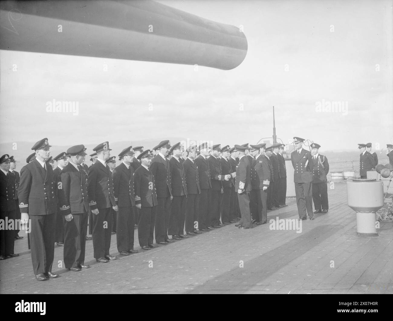 HMS HOWE. AUGUST 1942. - The commissioned officers of HMS HOWE being ...