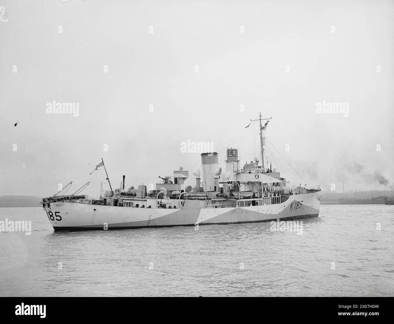 HMS Alisma, a British Flower-class corvette, pictured on 22 April 1942 ...