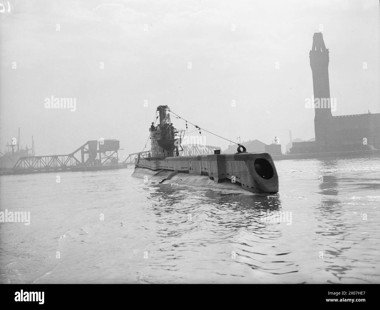 HMS Stonehenge, a new submarine, photographed from the port quarter at ...