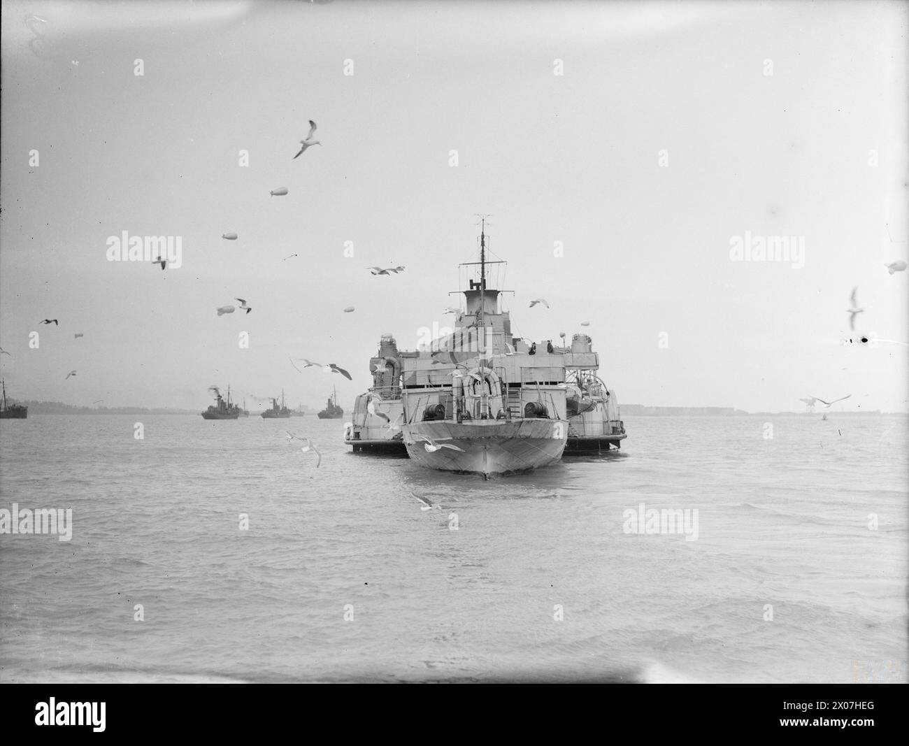 HMS Thames Queen, a paddle minesweeper, is at Harwich Naval Base on 14 ...