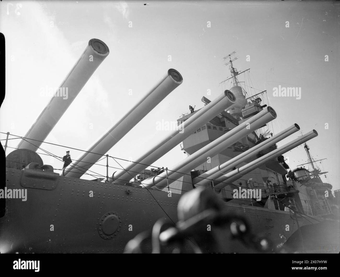 THE ROYAL NAVY DURING THE SECOND WORLD WAR - Six of the ten 14 inch ...