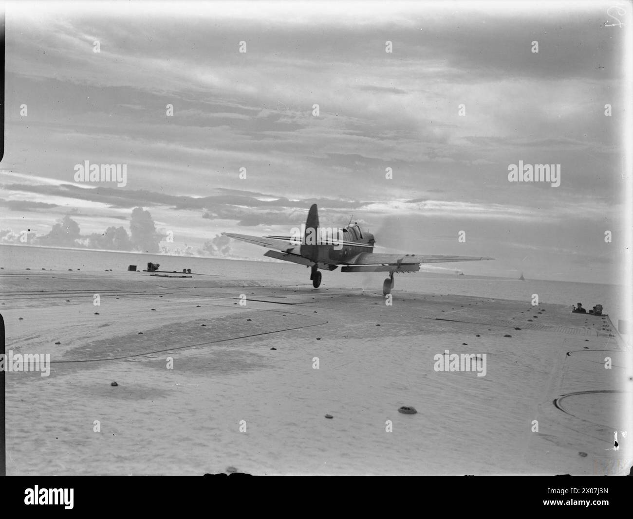 The first Fairey Firefly of 1770 Squadron, Fleet Air Arm, takes off ...