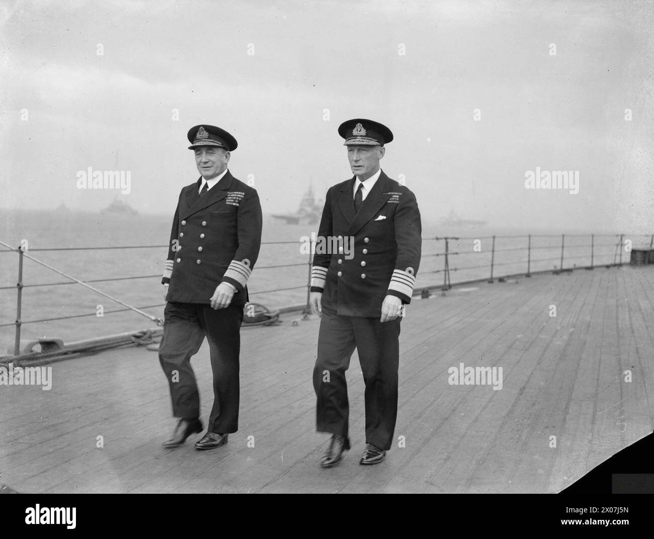 Admiral Sir Max Horton visits the C-in-C Home Fleet aboard HMS King ...