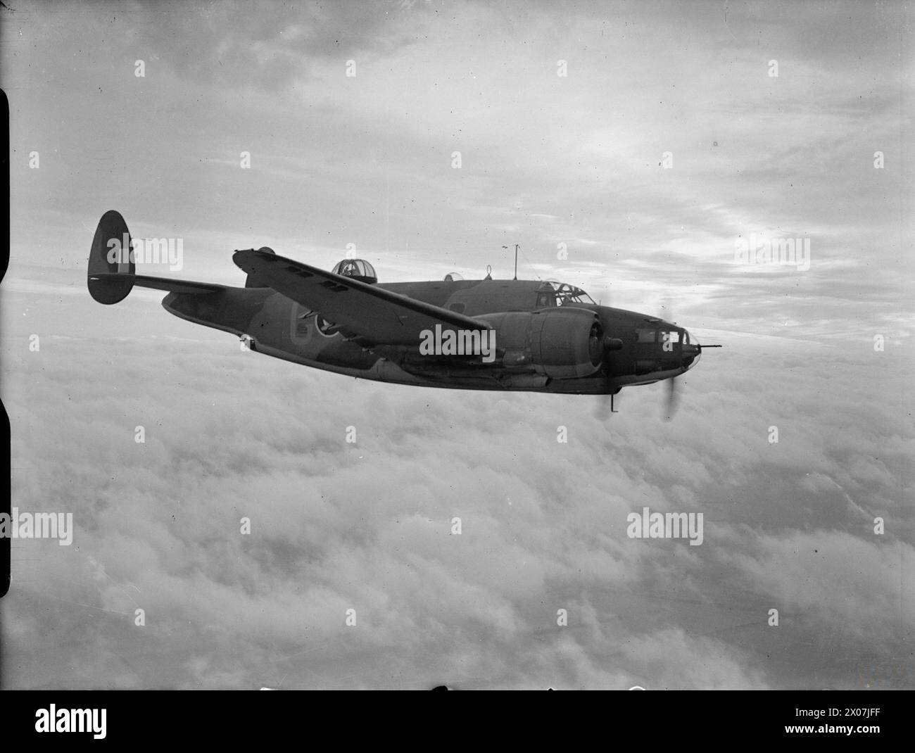 Ventura Mark II AE939 'SB-C' of No. 464 Squadron RAAF is in flight from ...