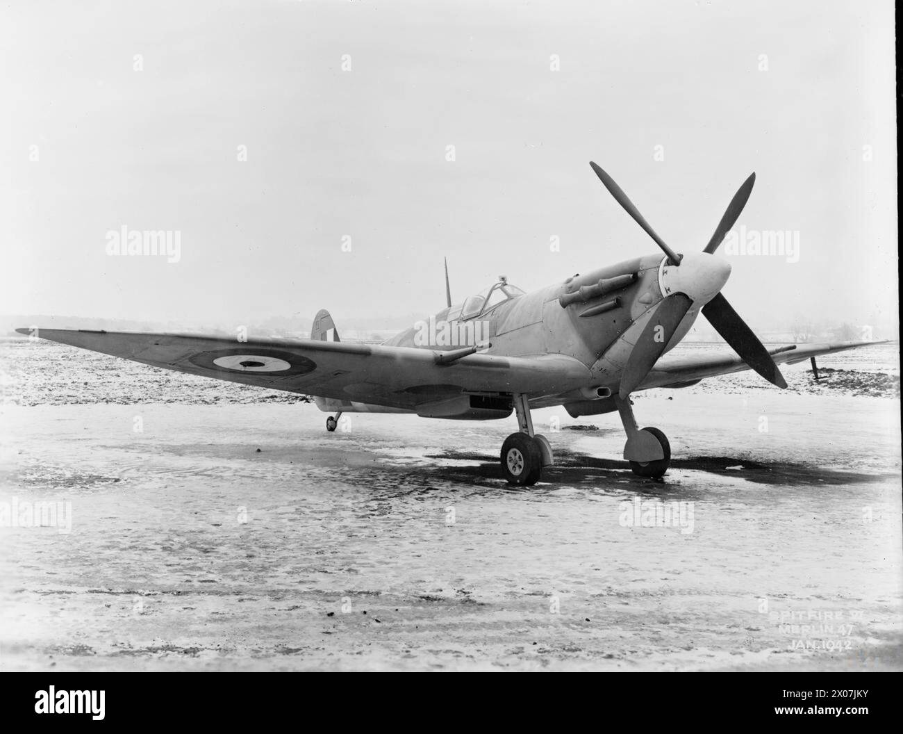 Spitfire Mark VI AB200, a trials aircraft with wide span wings ...