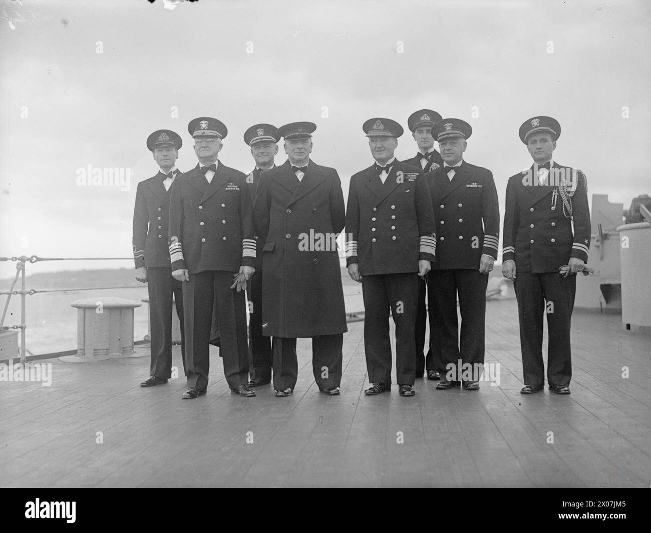 Admiral H R Stark, Commander of US Naval Forces in Europe, and British ...