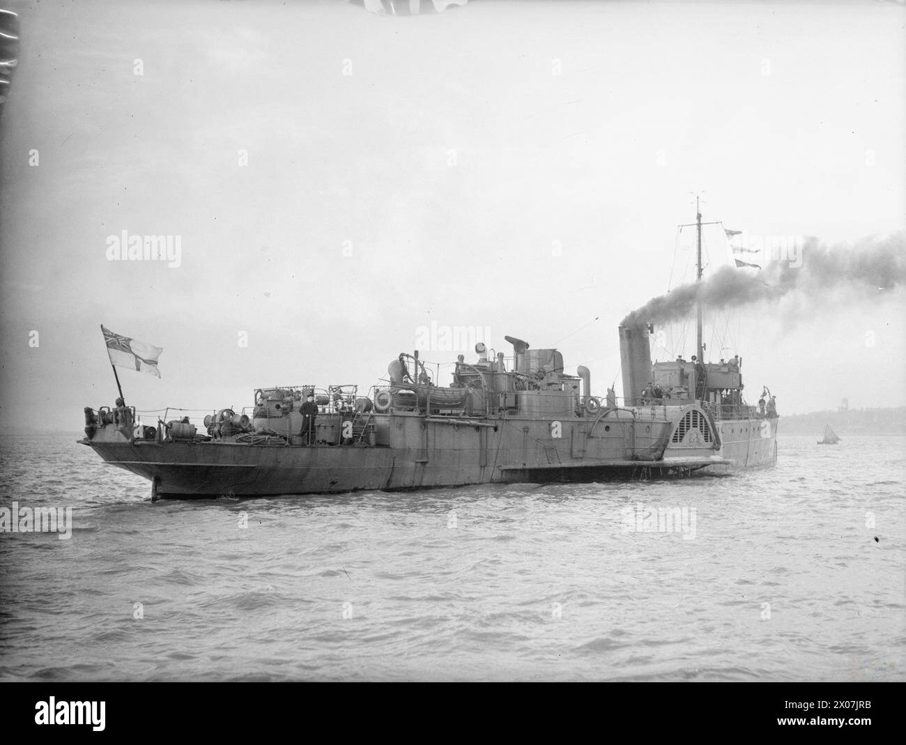 HMS Queen Empress, a paddle minesweeper, photographed at the naval base ...