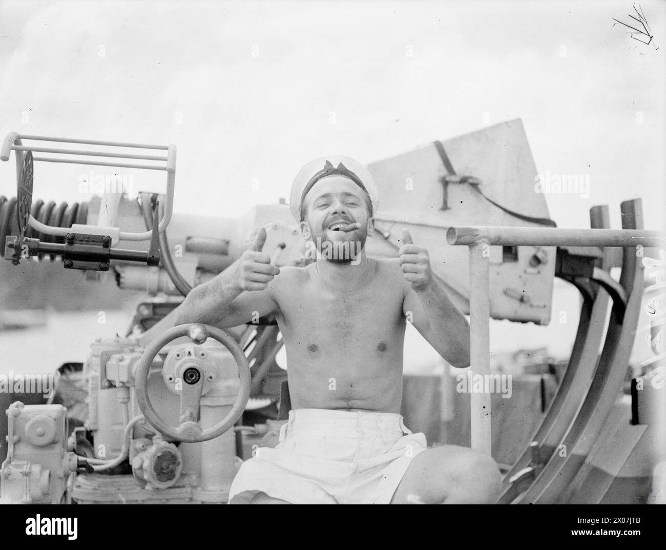 HMS Shah of the East Indies Fleet receives news of the Japanese ...