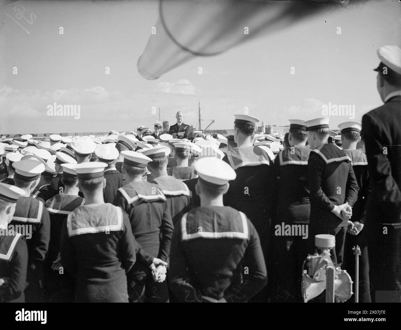 Admiral Sir Andrew Cunningham inspects divisions aboard Dido-class ...