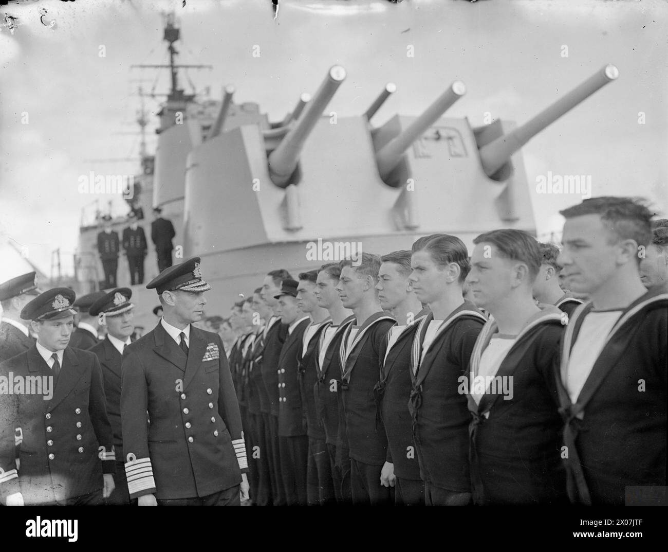 THE KING VISITS THE HOME FLEET. 15 AUGUST 1943, SCAPA FLOW. THE KING ...