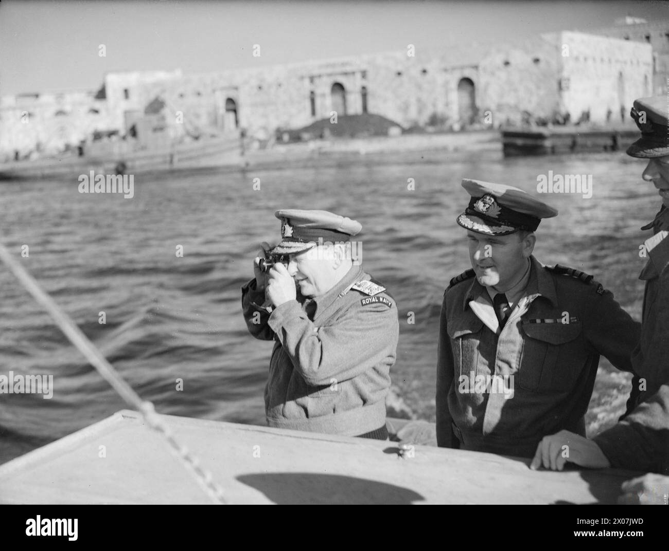 ADMIRAL SIR HENRY HARWOOD VISITS BENGHAZI. WEARING BATTLE DRESS ADMIRAL ...