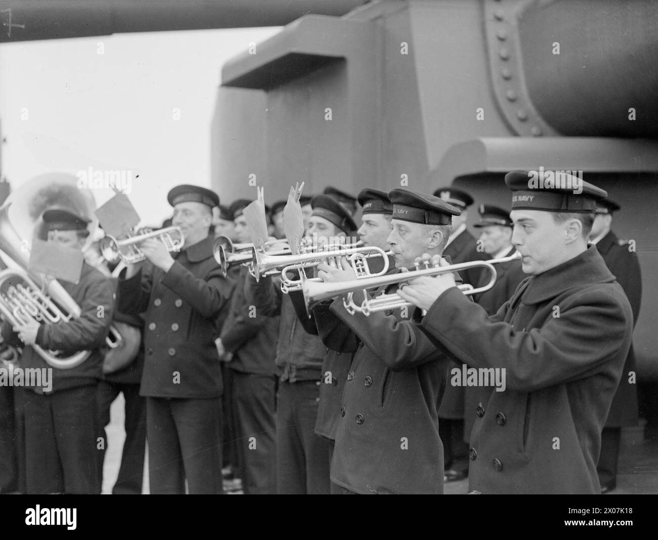 SCENES ON BOARD THE AMERICAN BATTLESHIP USS SOUTH DAKOTA, WITH THE HOME ...